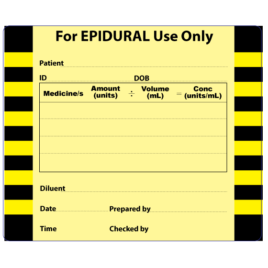 Epidural label | Mermed