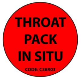 Throat Pack in situ – Round label 38mm 500 per roll | Mermed