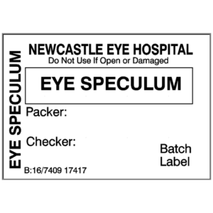 Eye Speculum Label – 50mm x 35mm, 500 per roll | Mermed